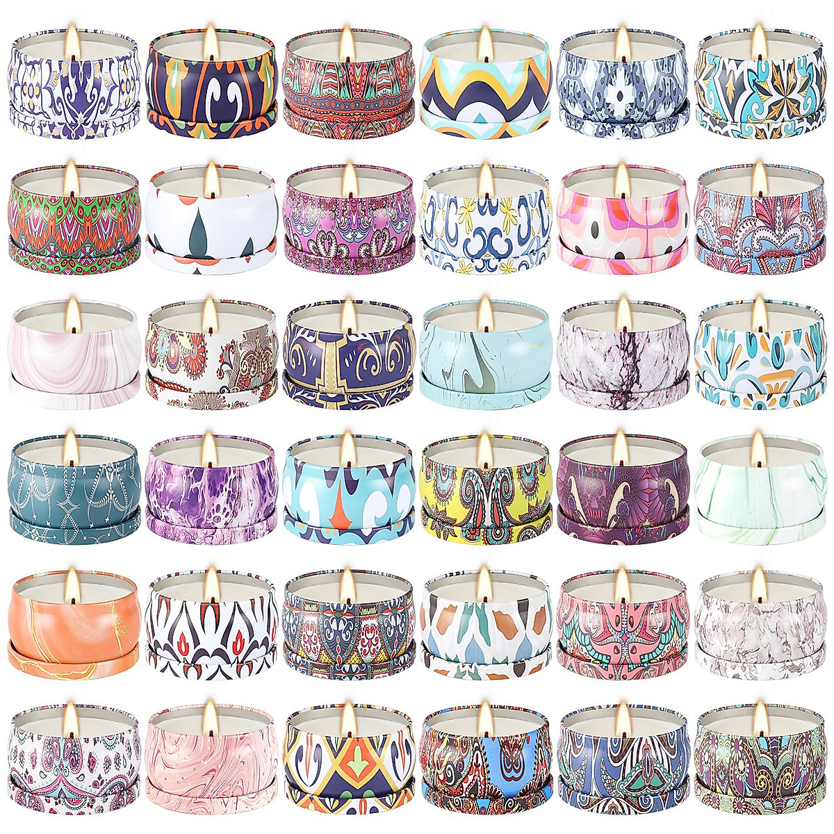 Onebird Set of 36 Scented Candle Gift Set,Natural Pure Soy Wax Aromatherapy Candles Essential Oils for Home and Women