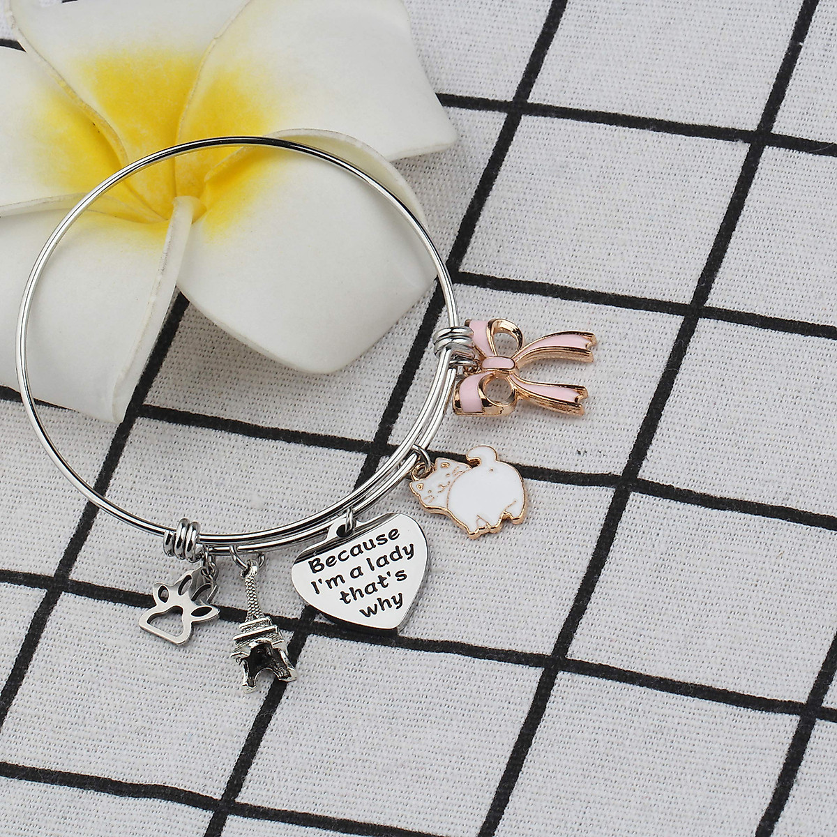 BAUNA The Aristocats Inspired Bracelet Because I’m A Lady That’s Why Marie Cat Charm For Friend (The Aristocats Inspired Bracelet)