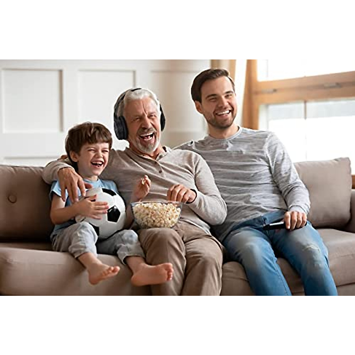 AudioRange Seniors & Hard of Hearing | Wireless TV Over-Ear Headphones Lightweight, Comfortable, Rechargeable TV Headphones, Television Hearing Device, No-Delay RF Headphone
