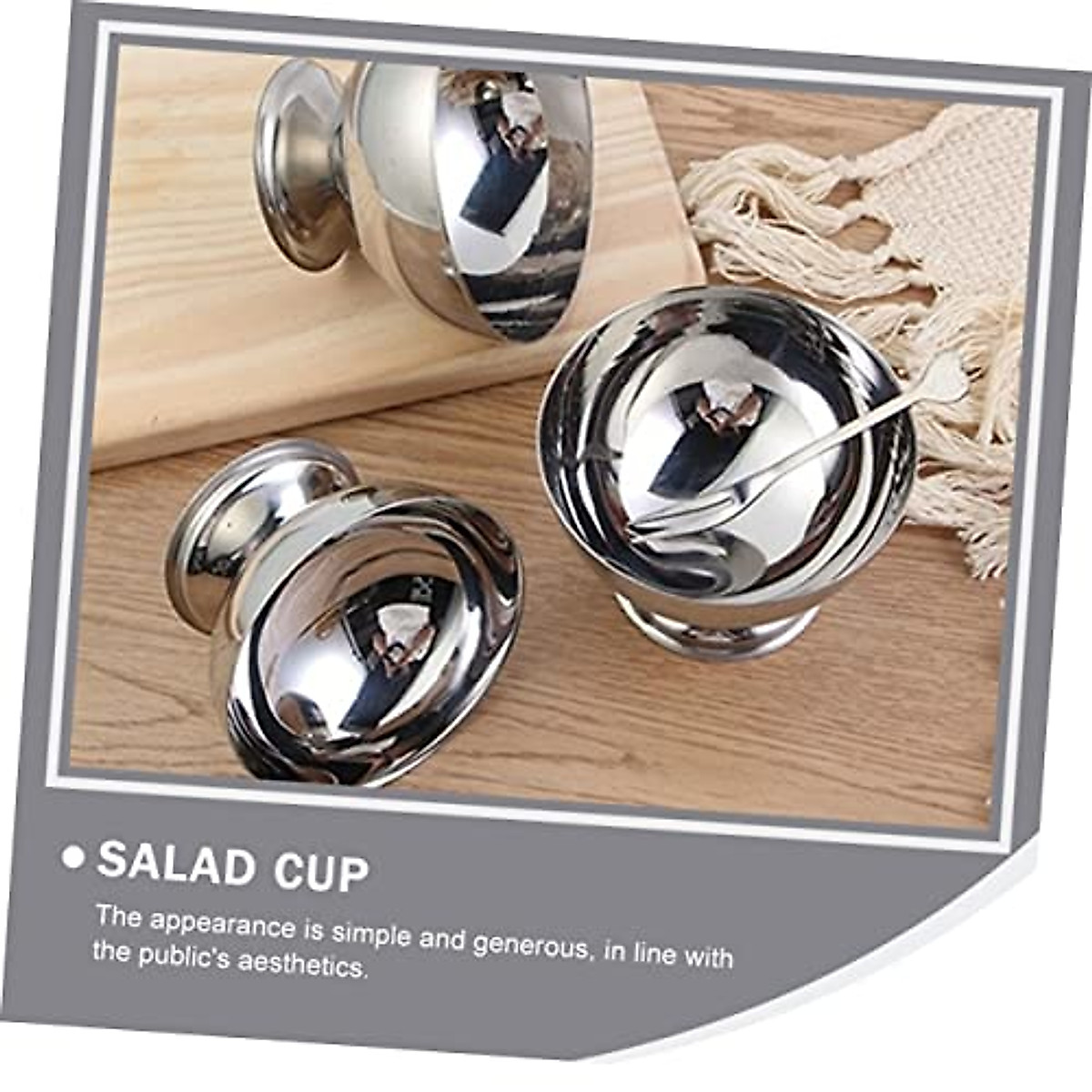 Abaodam 2 pcs Snack Bowl Reusable Tiramisu Footed Glass and Sauce DIY Cm Trifle Cup Ice Steel Wedding Appetizer Meal Bulk S/Parfait Pudding Foot Plate Prep Condiment Mixing Practical