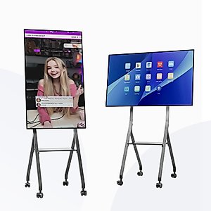 Smartboard, Tiburn HUB 55" S2 4K UHD Rotating Adaptive Nano Capacitive Smart Writing Board with Screen Mirroring from Android and iOS for Conference Live Streaming Home Advertising Display