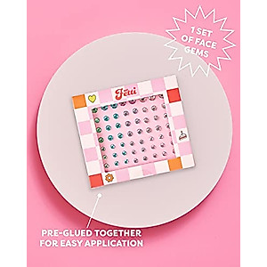 xo, Fetti Pastel Diamond Rhinestone Face Gems - 1 Set | Rainbow Birthday Accessories, Crystal Bachelorette Party, Pride, Rave, Festival