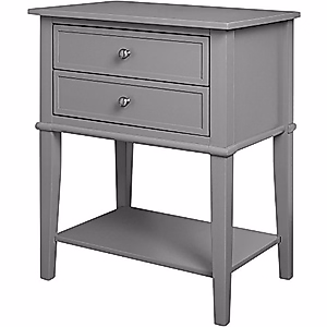 Ameriwood Home Franklin Accent Table with 2 Drawers, Gray -