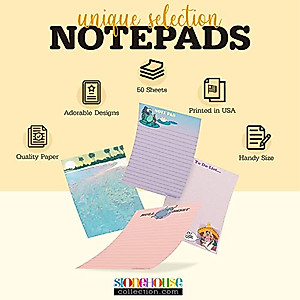 Stonehouse Collection Fun Pattern Designs Pads - USA Made- 4 Assorted Notepads - Shopping List, Teachers, Home, Office, Small Gift - USA Made