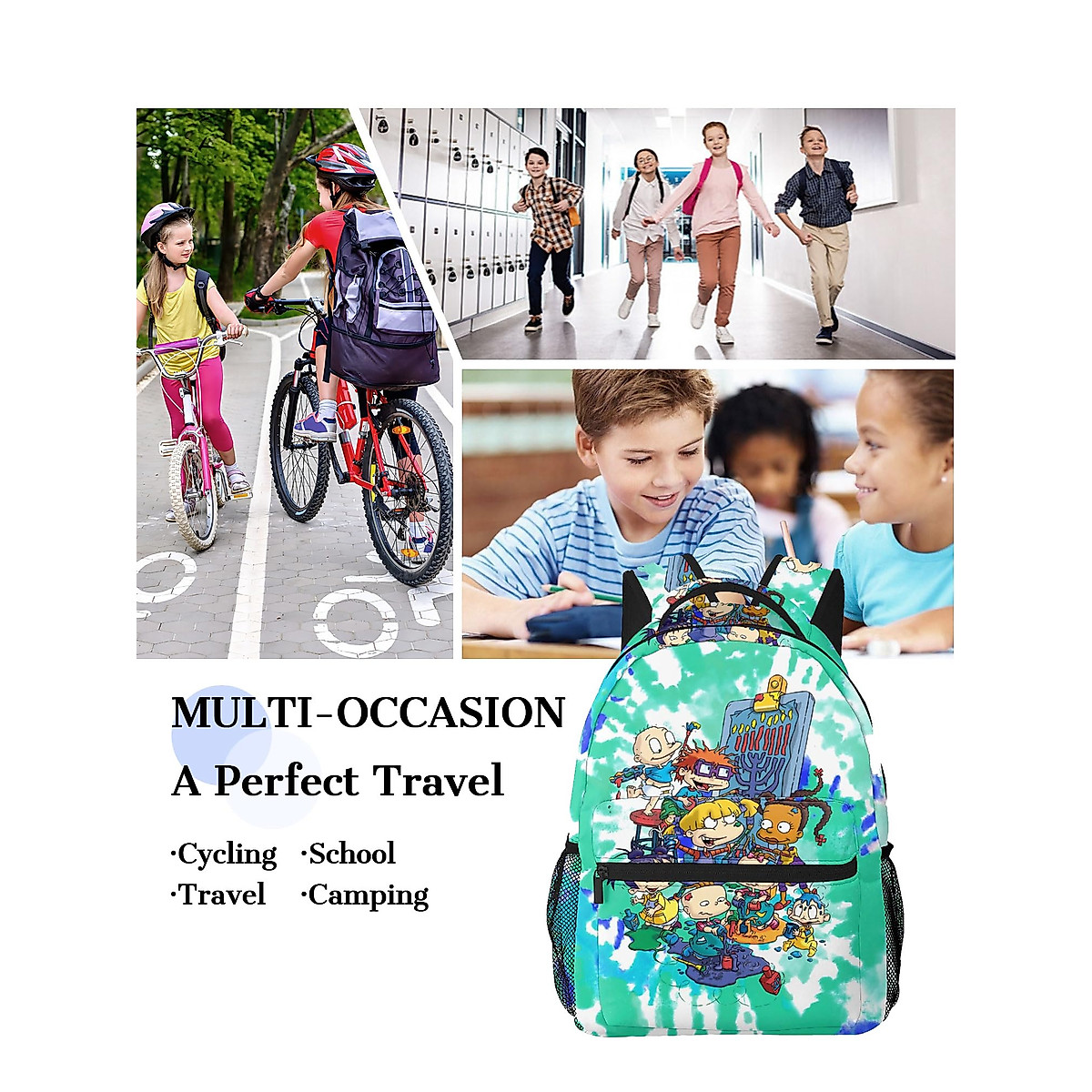 QIAOQIAOTA Anime Backpack 3D All-Over Tie-dye Print Bookbag for Boys Kids Large Capacity 16.5 inch Travel Bag Laptop Backpacks