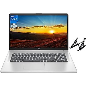 HP 17 Laptop, 17.3" HD+ Touchscreen, Intel-Core i7 1355U up to 5GHz, 32GB RAM, 1TB SSD, Intel Iris Xe Graphics, Wi-Fi 6, Bluetooth, Backlit Keyboard, Windows 11 Home, with Laptop Stand