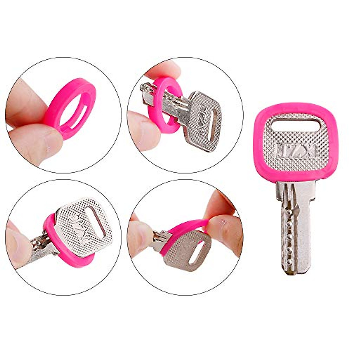 22PCS Key Caps Plastic Key Identifier Covers Tags Coding Rings in 11 Assorted Colors