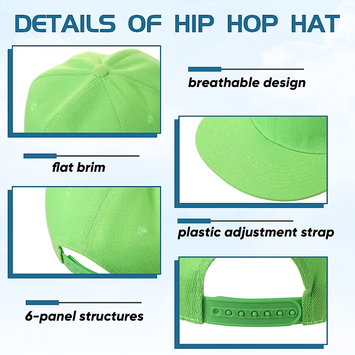 24 Pcs Classic Snapback Hats Baseball Cap Hip Hop Style Flat Bill Hats for Men Women Adjustable Trucker Hat Unisex Sport Cap, 24 Solid Colors