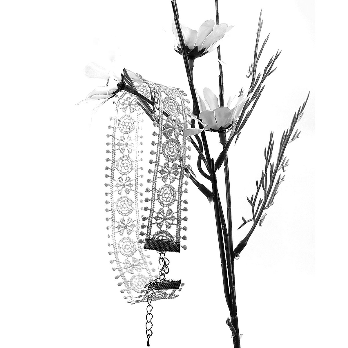 Manfnee 8PCS Choker Necklace Set Lace Henna Choker Gothic Retro Bride Stetch Womens Jewelry Gift