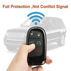 Kawoco 2Set Gift Package for dodge journey key fob cover with extra for dodge durango accessories about car key,Compatible with dodge durango accessories about car key,Black