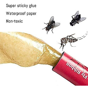 24 Pack Fly Strips, Fly Tape Paper Fly Traps Fly Ribbon Hanging, Fruit Sticky Fly Traps Fly Catcher for Indoors Outdoors