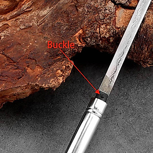 Paring Knife with Sheath - 7.32" Sharp Stainless Steel Chef Knife - Utility Knife - Fruit Knife - Table Knife, Ergonomic Handle, Compact Portable, for Meat, Vegetables, Fruit, Versatility