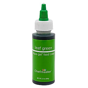 Chefmaster Leaf Green Liqua-Gel® Food Coloring | Vibrant Color | Professional-Grade Dye for Icing, Frosting, Fondant | Baking & Decorating | Fade-Resistant | Easy-to-Use | Made in USA | 2.3 oz