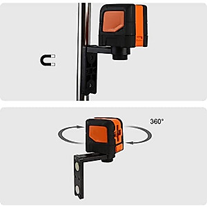 50 feet Laser Level Self-Leveling Horizontal and Vertical Cross-Line, Black
