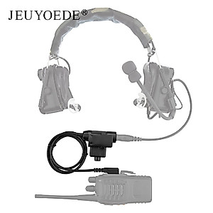 JEUYOEDE U94 PTT Tactical Military Adapter Standard 7.1mm Plug Compatible with Kenwood Radio