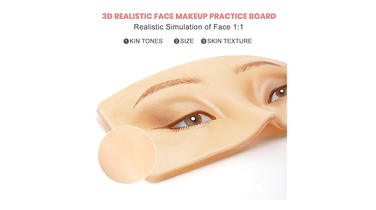 Reusable 3D Makeup Practice Face Board for Artists