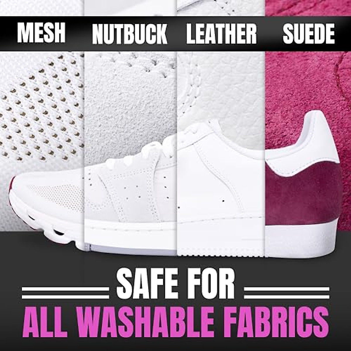 Pink Miracle Shoe Cleaner Kit Bottle Fabric Cleaner for Leather, Whites, and Nubuck Sneakers (8 Oz)