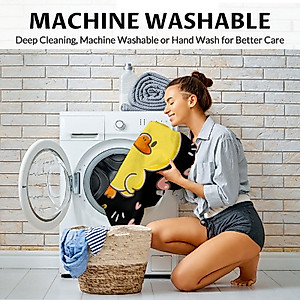 Personalized Duck Throw Blanket - Soft, Fuzzy & Warm - 40x50 Inches Small Blanket for Couch, Sofa - Black Cute Throw Gift for Girls, Boys