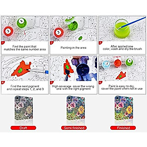 LWZAYS Flower Paint by Numbers, Paint by Numbers for Adults Kids Beginner, Adult Paint by Number DIY Without Frame Oil Painting 12X16 Inch