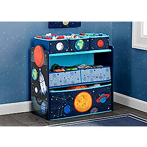 Delta Children Space Adventures Design & Store 6 Bin Toy Storage Organizer - Greenguard Gold Certified, Blue