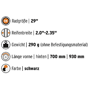 Sks Germany Black Velo 65 Mountain - 29 Inch Set of Bicycle Mudguards (Default, Black)