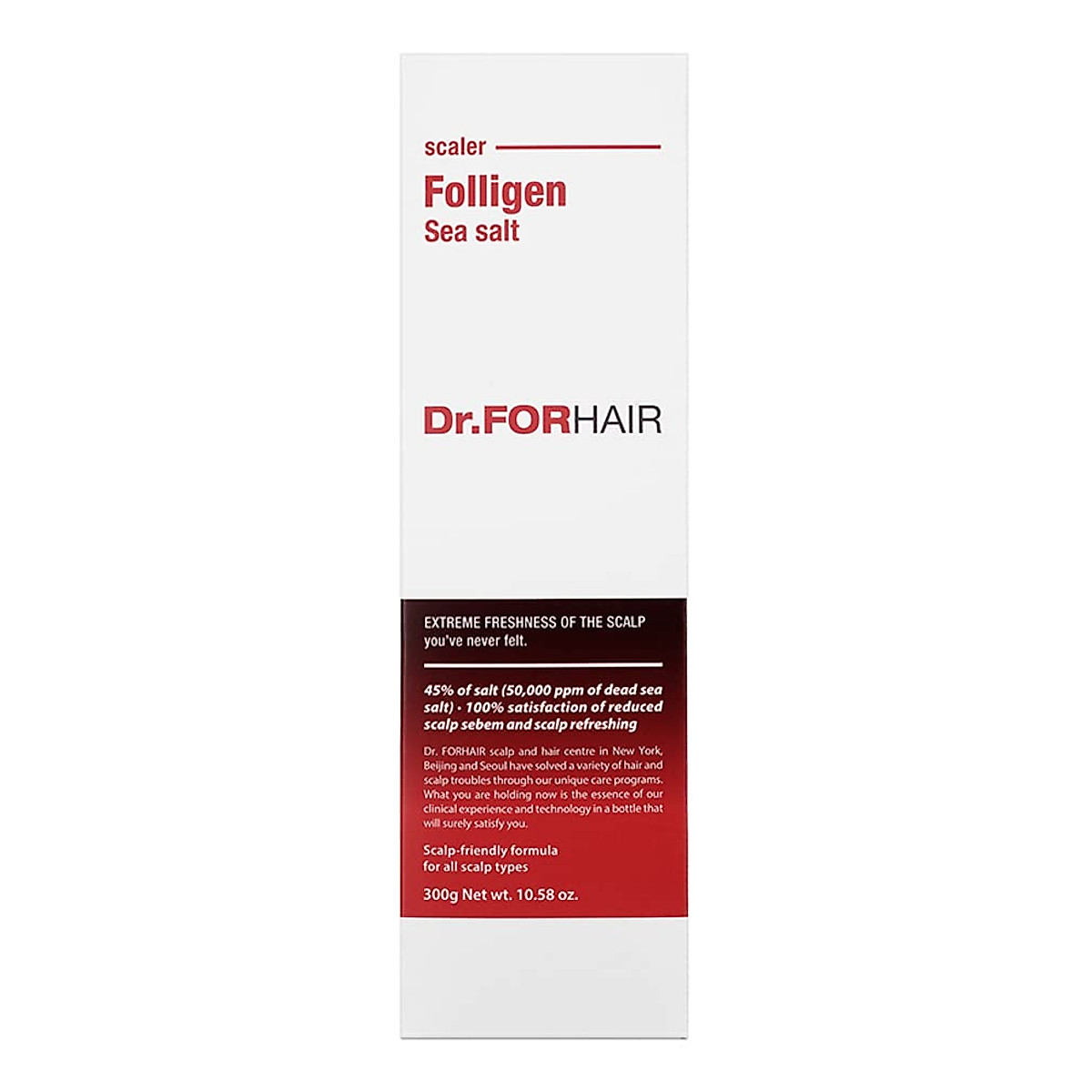 Dr.FORHAIR Folligen Sea Salt Scaler Scalp Scrub (10.5oz) | 45% Sea Salt | Exfoliate Hair Deep Cleansing Excess Sebum Oily Greasy Hair | Dry Flaky Itchy Treatment (No Parabens, Silicone, Sulfates)