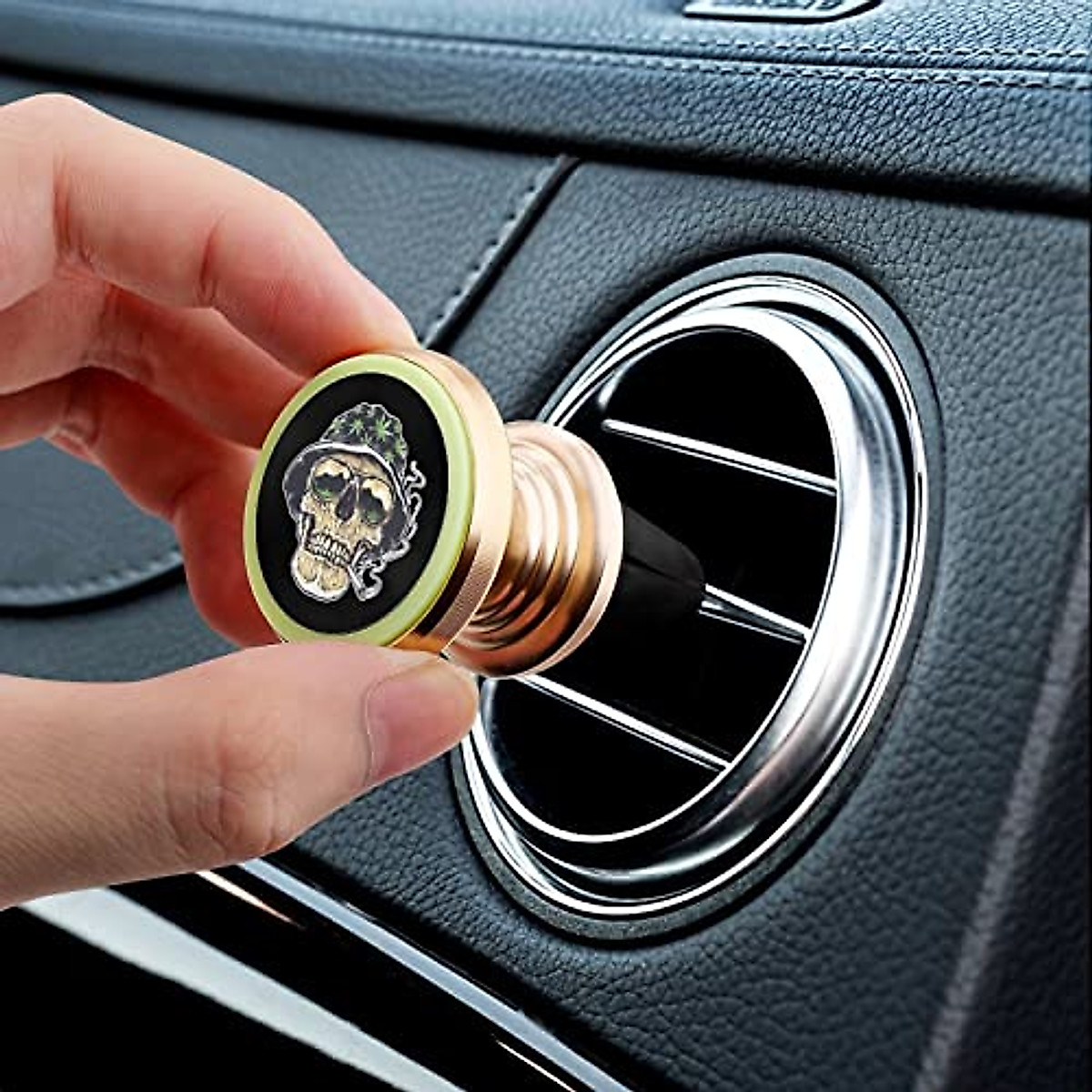 Rastaman Skull Art Magnetic Phone Holder for Car Air Vent Holder Clip Compatible with All Smartphones & Tablets