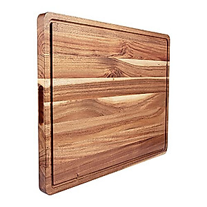 Extra Large Wood Cutting Boards for Kitchen 24 x 18 Inch, Large Wooden Cutting Board with Juice Groove, Thick Acacia Wood Cutting Board, Butcher Block Cutting Board for Meat and Veggies