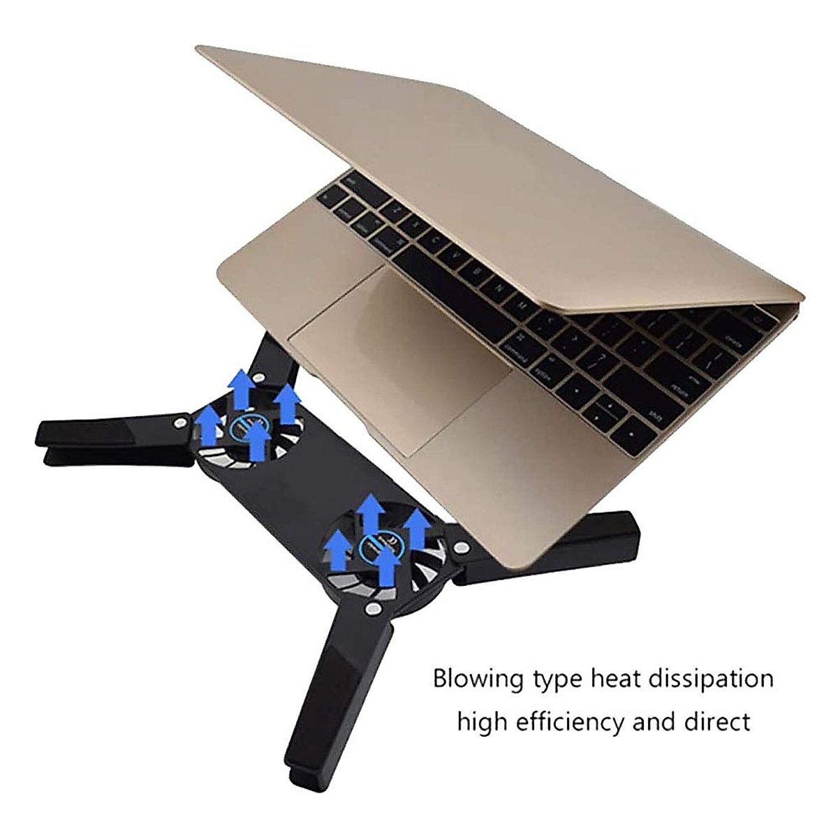 TAMOSH Computer Cooling Pad,Portable Notebook Radiator Foldable Dual Fan Cooling Pad Computer Notebook Computer Cooling