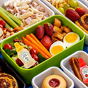 WXOIEOD 4 Pieces Mini Condiment Bottles, Mini Ketchup Bottle, Small Condiment Squeeze Bottles Sauce Container for Lunchbox Bento Box Accessories Travel Honey Salad Dressing