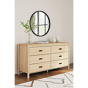 Signature Design by Ashley Cabinella Casual 6-Drawer Dresser with Safety Stop, Light Brown
