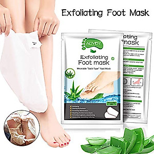 Foot Peel Mask 3 Pack， Exfoliator Peel Off Calluses Dead Skin Callus Remover，Baby Soft Smooth Touch Feet-Men Women (Aloe Vera)
