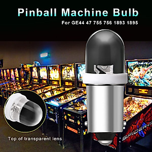 Keiurot GE44 47 756 755 Bulb Ba9s Led Bulbs for Pinball Led Bulbs Pinball Machine Light Bulb Fits Fender 1893 1895 Light Bulb 6.3V 6V DC White Pack of 20