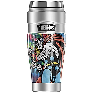 THERMOS MARVEL - Thor Tie Dye STAINLESS KING Stainless Steel Travel Tumbler, Vacuum insulated & Double Wall, 16oz
