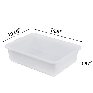 CadineUS Small Bus Tubs Commercial Set of 4, Plastic Wash Basin, 8 Liter