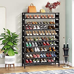 Tribesigns Upgraded 10 Tiers Shoe Rack, Large Capacity Shoe Shelf, Tall Shoe Organizer for 50 Pairs, Space Saving Shoe Storage