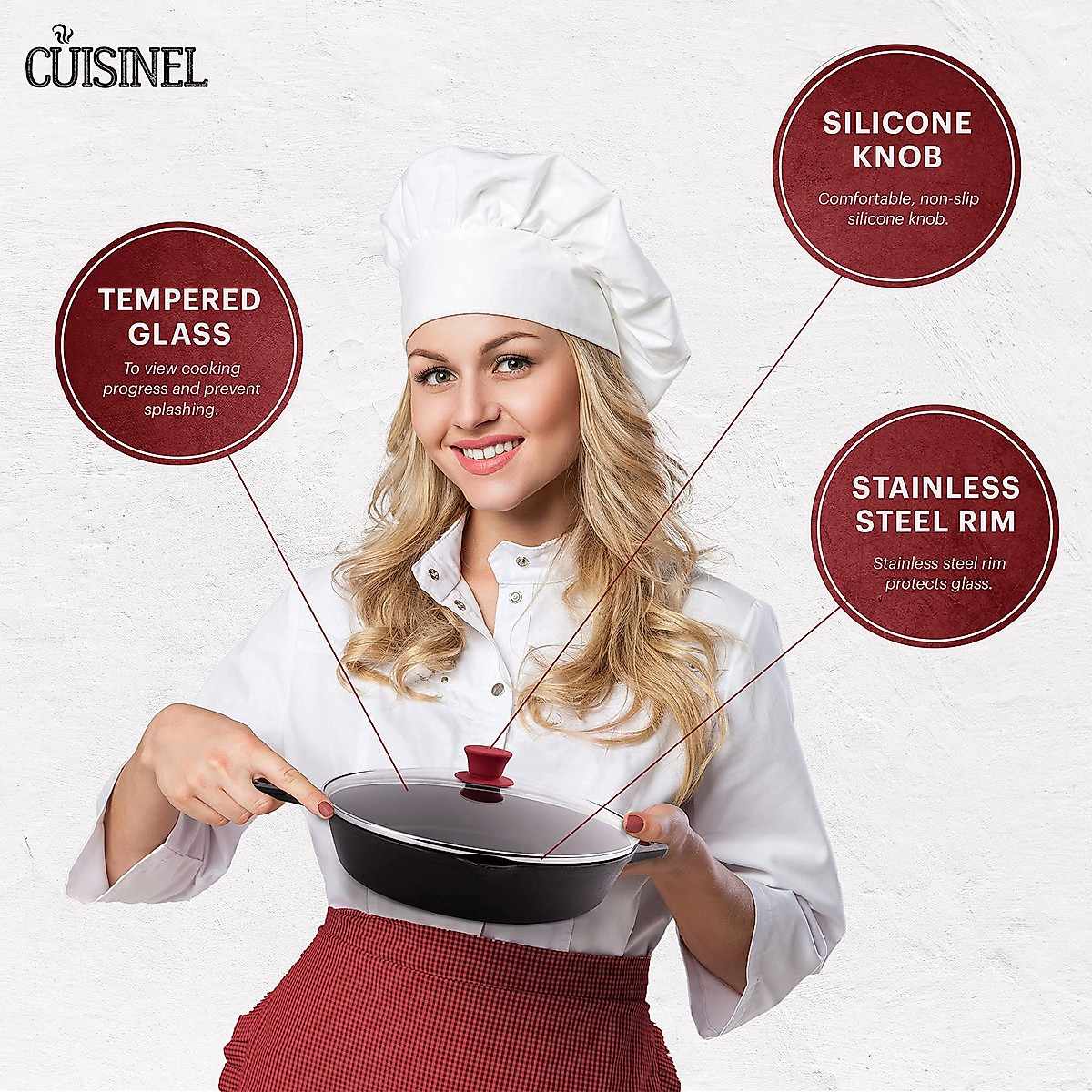 Glass Lid - 12"-inch/30.48-cm/308mm - Compatible with Lodge - Fully Assembled Tempered Replacement Cover - Oven Safe for Skillet Pots Pans: Universal for all Cookware: Cast Iron, Stainless, Non-Stick