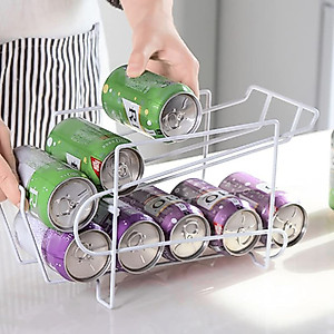 Soda Can Dispenser for Refrigerator:Stackable Can Holder Dispenser Beverage Holder Plastic Refrigerator Organizer Bins for Pantry, Freezer, Kitchen