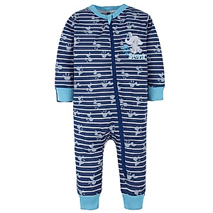 Canticos Unisex-Baby Boys' 2-Pack Snug Fit Footless Cotton Pajamas, Blue, 18 Months