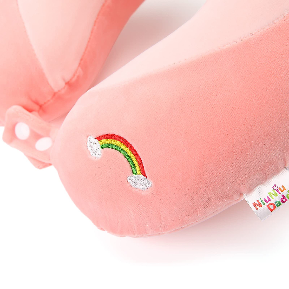 Niuniu Daddy Neck Pillow for Traveling, Pure Memory Foam Travel Neck Support Pillows for Airplane, Car Headrest Sleep - Age 8+ Children Kids Including Adults - Unicorn Travel Pillow