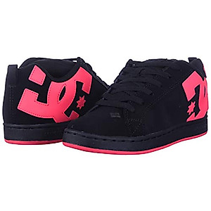 DC womens Court Graffik Skate Shoe, Black/Hot Pink, 8 US
