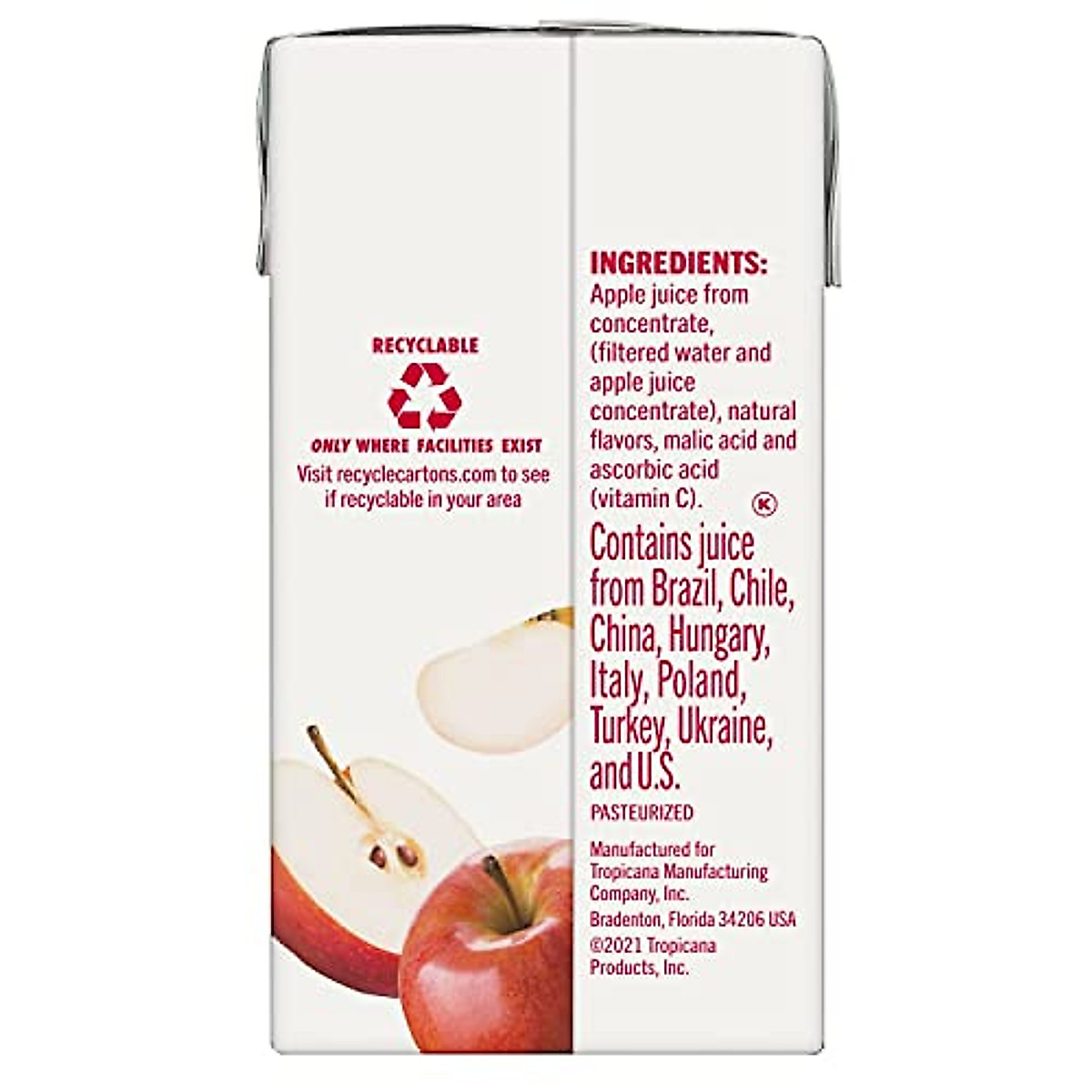 Tropicana 100% Juice Box, Apple Juice, 4.23oz (Pack of 44) - Real Fruit Juices, Vitamin C Rich, No Added Sugars, No Artificial Flavors