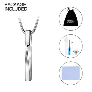 abooxiu Cremation Jewelry for Ashes Twist Ashes Necklace Urn Necklace for Ashes Cremation Necklace Stainless Steel Urn Pendant Memorial Keepsake for Women Men