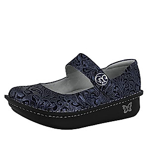 Alegria Women's Paloma Mary Jane Nurse Shoe Clogs Comfort Leather Navy Swish 8-8.5 M US