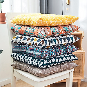 QIAOH Chair Pads Seat Cushion with Ties 6 Pack, for Dining Kitchen Indoor Outdoor Chair Cushions, Superior Comfort and Softness, Non Slip