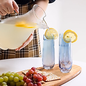 BETTR - Stemless Champagne Flute Glasses - Iridescent Blue/Indigo Bottomless Mimosa Glass - Cocktail/Wine Glassware - All-Purpose Drinkware Juice, liquor, Water Glasses with 10.5 FL oz (Set of 4)