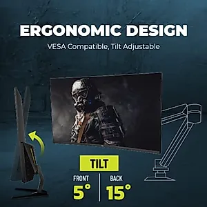 YEYIAN 24” Curved 200 Hz/165 Hz/144 Hz Gaming Monitor, FHD R1650 Curved 1080P LED PC Monitor, 16:9, 178°, 16.7M Colors, 3000:1, Stereo Speaker, FreeSync, HDMI 2.0, DP 1.2, 75mm VESA