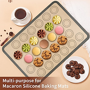 Non-stick Silicone Baking Mat Macaron Sheet (2 Pack) Resuable non-stick Cookie Pastry Mat Supplies Tools for Bake Pans & Toaster Oven -Bread