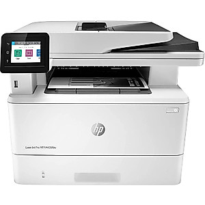 HP Laserjet Pro MFP M428fdw All-in-One Wireless Monochrome Laser Printer, White - Print Scan Copy Fax - 40 ppm, 1200 x 1200 dpi, Auto Duplex Printing, 50-Sheet ADF, Ethernet, Cbmoun Printer_Cable
