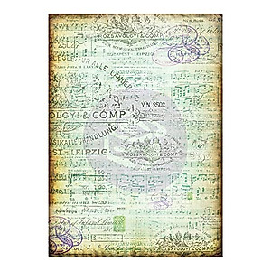 Prima Marketing Finnabair Mixed Media Tissue Paper 27.5"X19.7" 6/Pkg-Musica